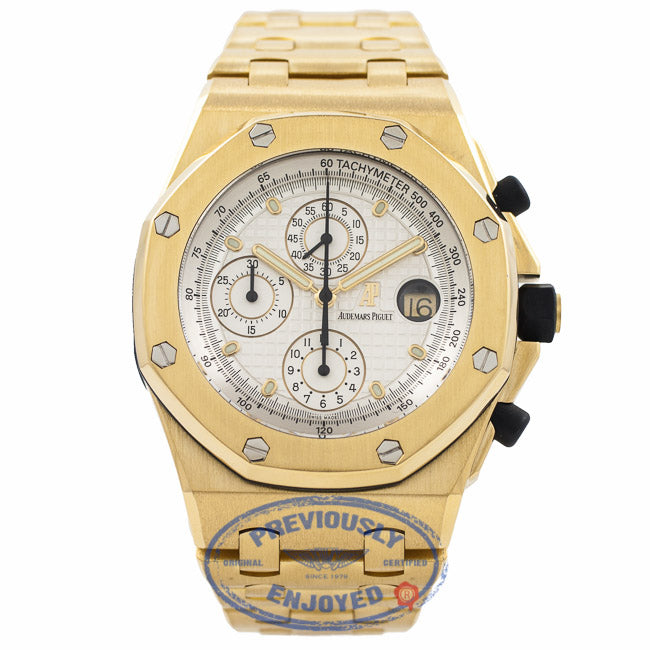 Audemar Piguet RoyalOak Offshore Yellow Gold Silver Dial 25721BA.O ...