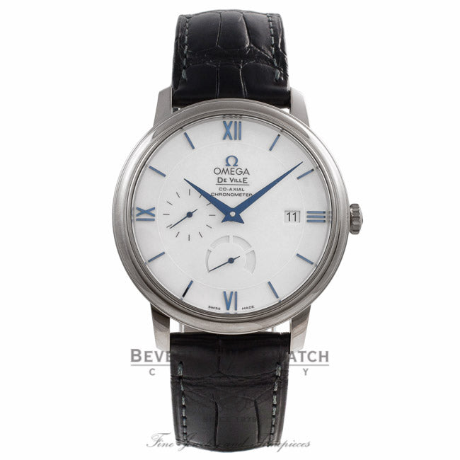 Omega De Ville Prestige 40MM 18k White Gold White Dial Black Leather ...