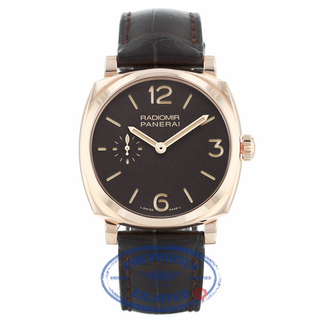 Panerai Radiomir 1940 Oro Rosso Brown Dial Brown Leather PAM00513 ...