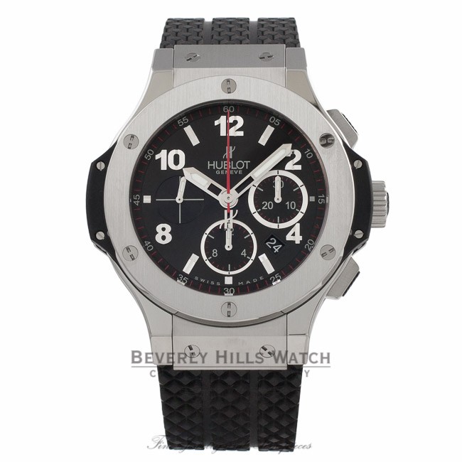 Hublot Big Bang Chronograph 44MM Stainless Steel Black Dial Black Rubber Strap 301.SX.130.RX ...